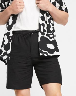 Selected Homme linen mix shorts in black | ASOS