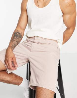 Selected Homme loose fit denim shorts in pink | ASOS