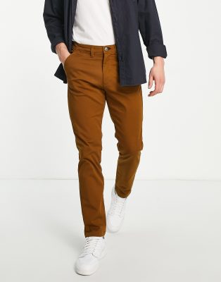 Selected Homme slim chinos in brown | ASOS