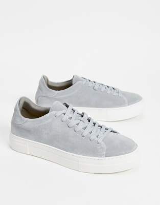 Selected Homme suede chunky trainer in grey | ASOS
