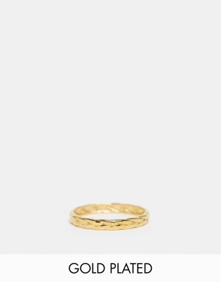 Seol + Gold 18kt gold vermeil rope plait ring | ASOS