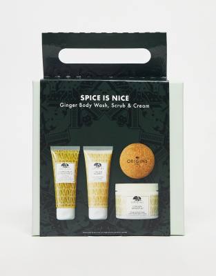 Set de regalo de tres productos de gel, exfoliante y crema Ginger Spice ...