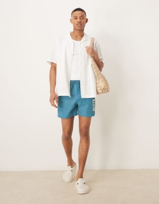 Shorts de baño azules con logo Intense Power de Calvin Klein | ASOS