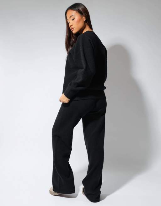 Simmi London Faye soft touch oversized crewneck in black | ASOS