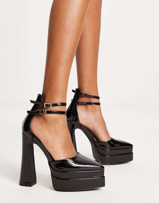 Simmi London Wide Fit Double Platform Heels With Pointed, 53% OFF
