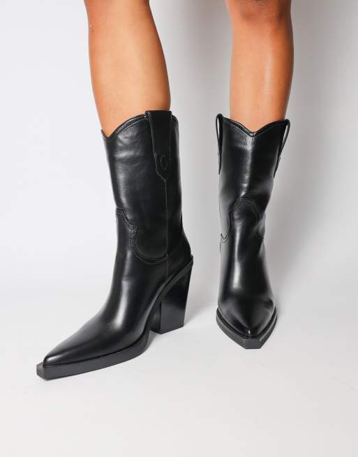 SIMMI Shoes Mercy western heeled boots in black | ASOS