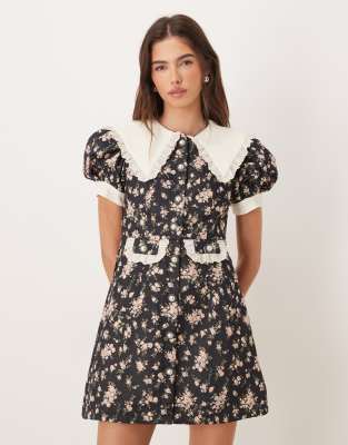 Sister Jane - Eclipse - Exclusive - Mini jurk met contrasterende kraag ...
