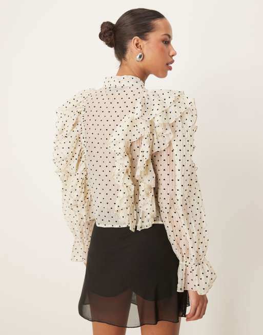 Sister Jane heart print oversized top in cream | ASOS