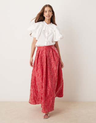 Sister Jane - Maxi rok met bloemversiering in rood | ASOS