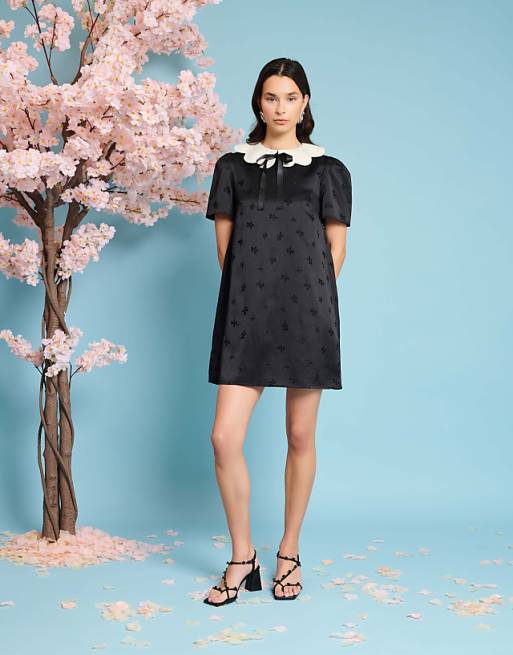 Sister Jane - Mini jurk van jacquard in zwart | ASOS Sister Jane - Mini jurk van jacquard in zwart | ASOS