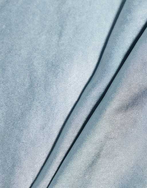 Six Stories satin pocket square in dusty blue | ASOS