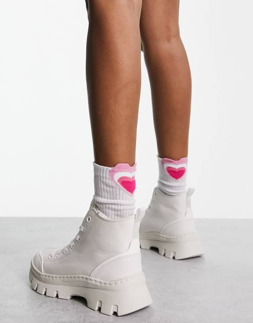 Skechers Roadies high top sneakers in white canvas | ASOS