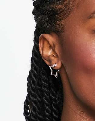 Skinny Dip silver star shaped hoop earring | ASOS