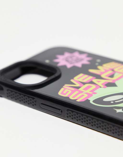 Skinnydip Give Me Space slogan iphone case in black | ASOS