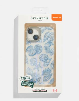 Skinnydip london blue shells iphone case in blue | ASOS