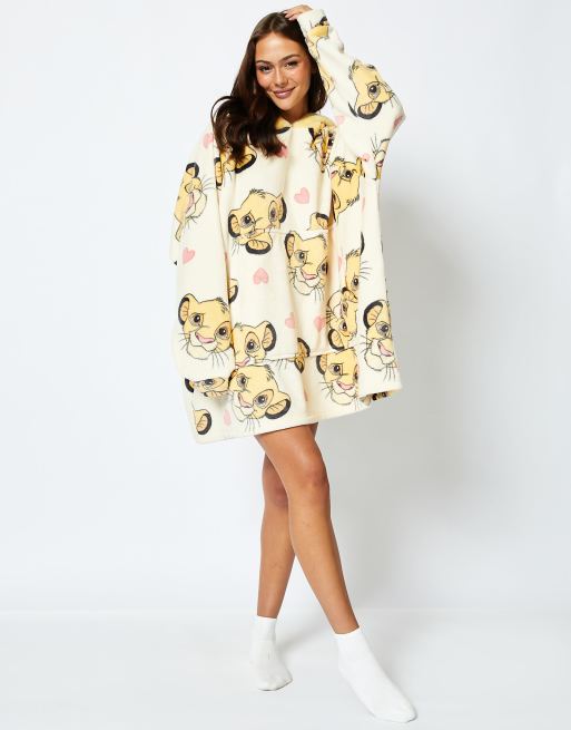 Skinnydip London Disney Simba Blanket Hoodie in Cream | ASOS