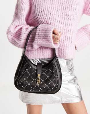 Skinnydip mesh monogram shoulder bag in black | ASOS