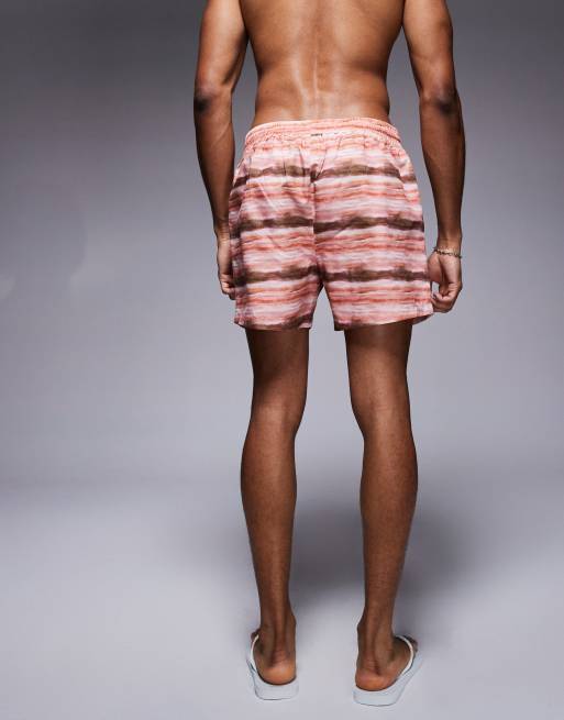 South Beach blur print swimshort in dark orange | ASOS