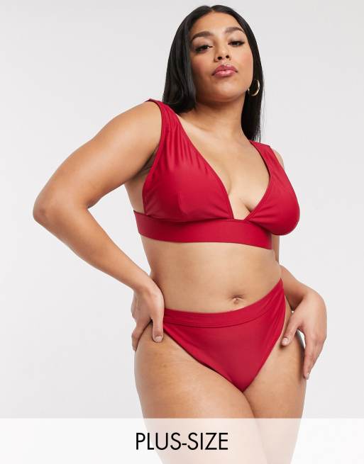 South Beach Curve Exclusive mix and match high waist bikini bottom in plum | ASOS
