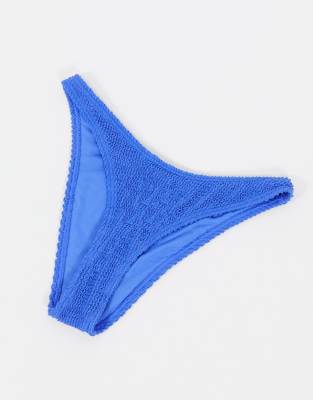 South Beach Mix and Match Textured High Leg Bikini Bottom | ASOS