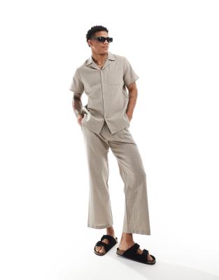 South Beach mix & match weave beachwear in brown | ASOS