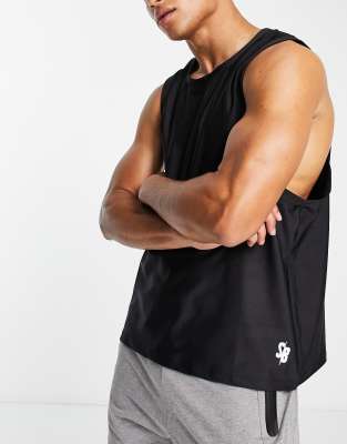 South Beach polyester Man tank top in black | ASOS