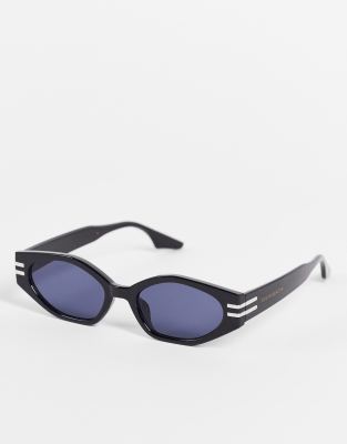 South Beach slim frame sunglasses with metal detail in black | ASOS