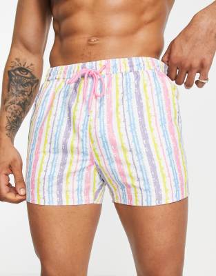 South Beach swim shorts in multi stripe print | ASOS