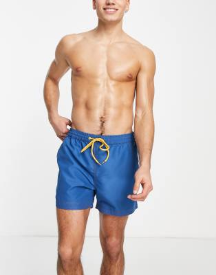South Beach swim shorts with contrast stitch in blue | ASOS
