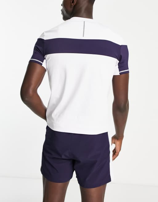 South Beach - T-shirt effet coupé cousu - Blanc et bleu marine | ASOS