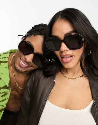 Spitfire – Cut Sixty Three – Eckige Oversize-Sonnenbrille in Schwarz | ASOS