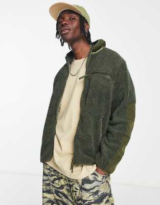Stan Ray sherpa fleece in khaki | ASOS