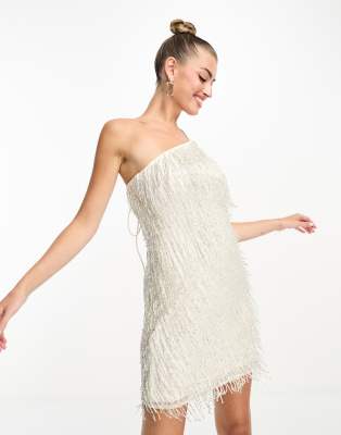 Starlet - Exclusivité - Robe courte à franges et sequins - Argenté | ASOS
