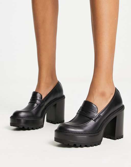 Steve Madden Kansas Heeled Snaffle Loafers In Black Asos