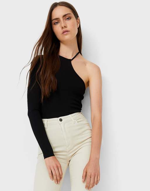 Stradivarius Asymmetrisches Top In Schwarz Asos