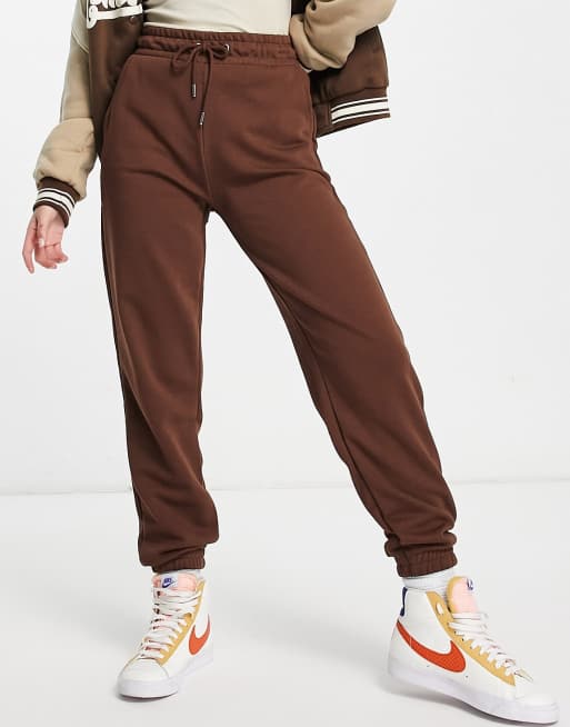 Stradivarius basic trackies in chocolate | ASOS
