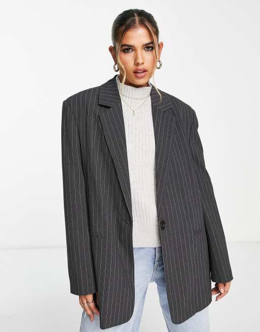 Stradivarius Blazer Oversize Ajusté à Fines Rayures Asos