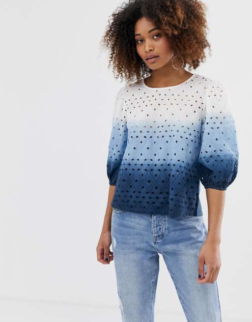 Stradivarius Blouse Brodée Effet Tie Dye Asos