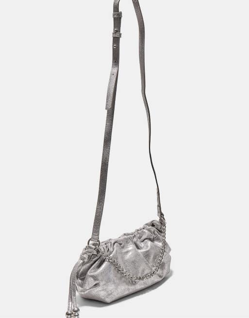Black Bag Stradivarius - Borsa A Tracolla Grigia Con Perline Borsa ...