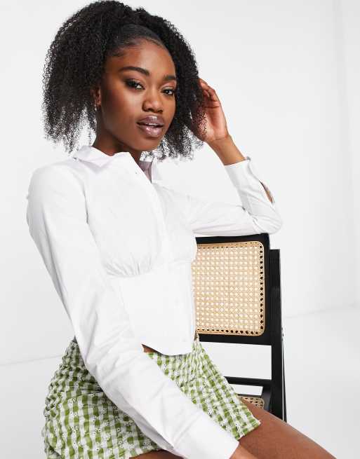 Stradivarius Chemise Façon Corset Blanc Asos