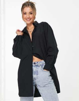 Stradivarius - Chemise oversize en coton - Noir | ASOS