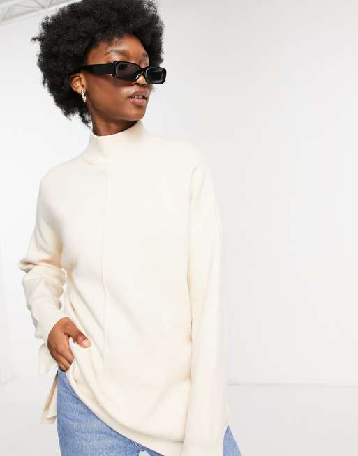 Stradivarius Hochgeschlossener Langärmliger Strickpullover In
