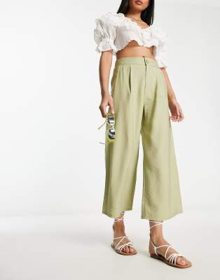 Stradivarius - Jupe-culotte ajustée - Kaki | ASOS