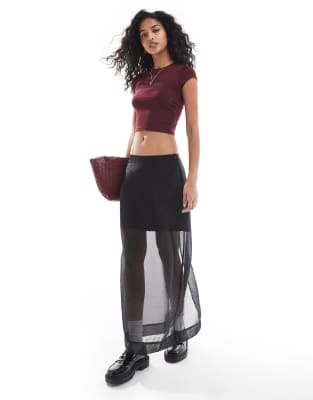 Stradivarius - Jupe longue en tulle - Noir | ASOS