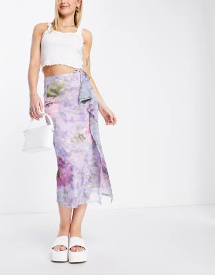Stradivarius - Jupe mi-longue imprimé tie-dye | ASOS
