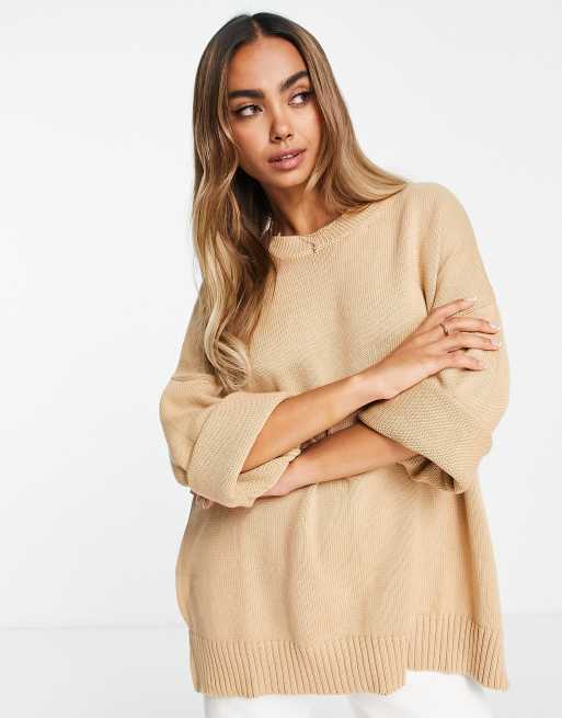 Stradivarius Oversize Strickpullover In Camel Asos