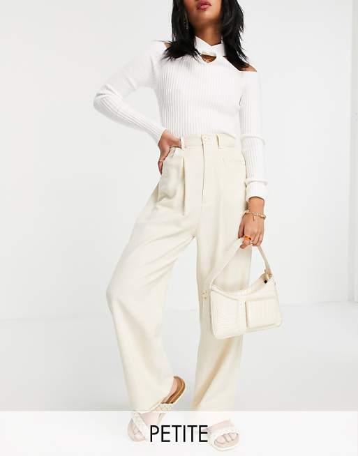 Stradivarius Petite - Pantalon ample coupe dad en lin - Sable | ASOS Stradivarius Petite - Pantalon ample coupe dad en lin - Sable | ASOS