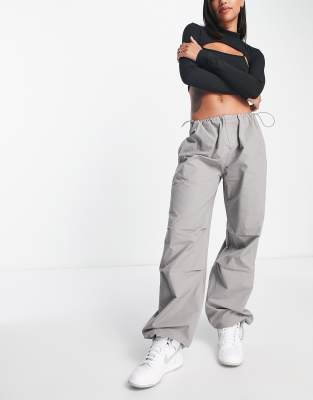 Stradivarius STR oversized parachute pants in gray | ASOS