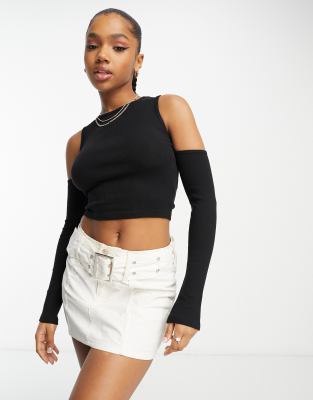 Stradivarius - STR - Top épaules nues sans coutures - Noir | ASOS