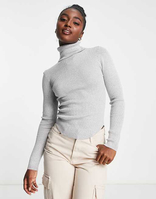 Stradivarius – Strickoberteil in Grau mit Rollkragen | ASOS Stradivarius – Strickoberteil in Grau mit Rollkragen | ASOS
